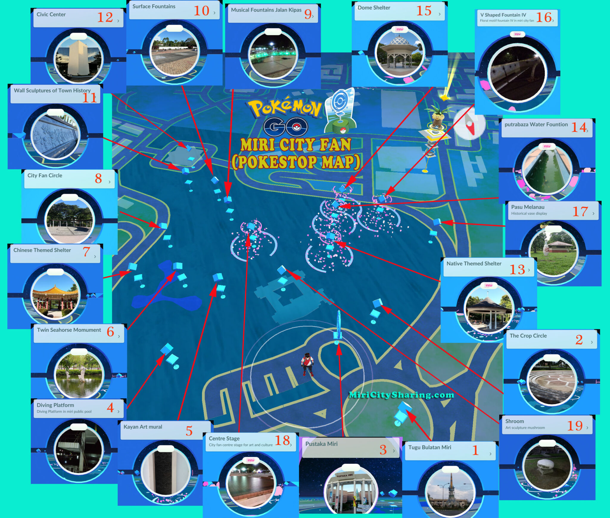 Miri City Fan PokeStop Map (Pokemon GO) COMPLETE LIST - Miri City Sharing