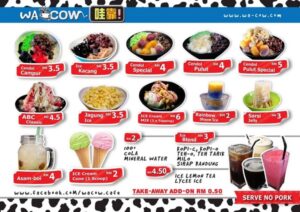 Wa Cow cafe in Miri City NEW MENU - Miri City Sharing