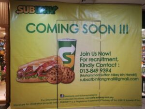 SUBWAY Fast Food Finally in Bintang Megamall Miri! - Miri City Sharing