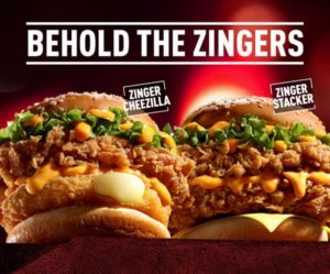 KFC launches ZINGER CHEEZILLA and ZINGER STACKER burgers! Rich brushed ...