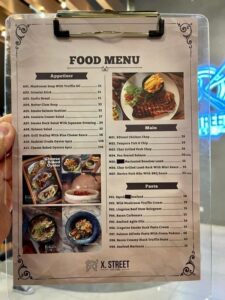 X . Street Cafe & Dine Menu Preview in Miri City - Miri City Sharing