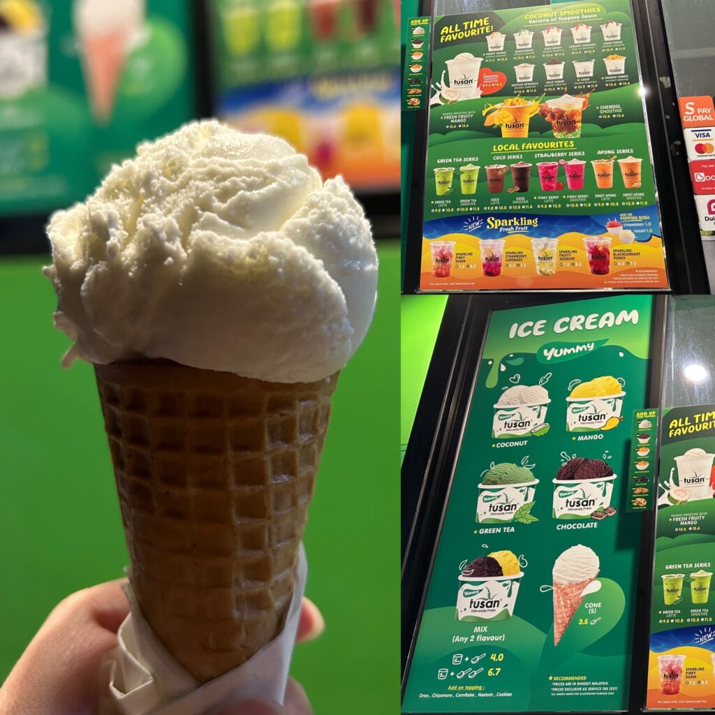 Tusan Ice Cream Drive Thru Miri Menu Preview - Miri City Sharing