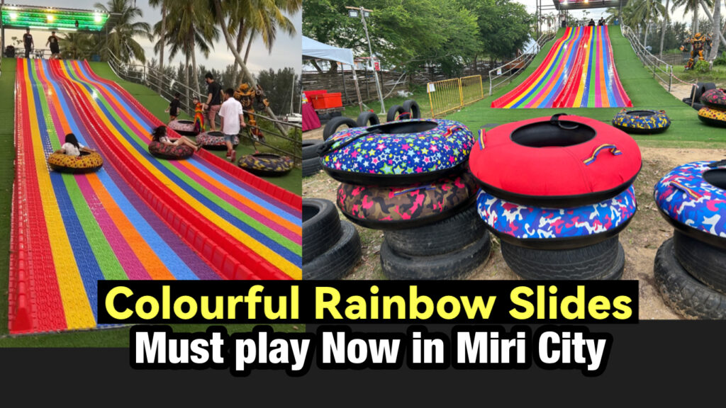 Colourful Rainbow Slides at Coco Cabana Miri - Miri City Sharing