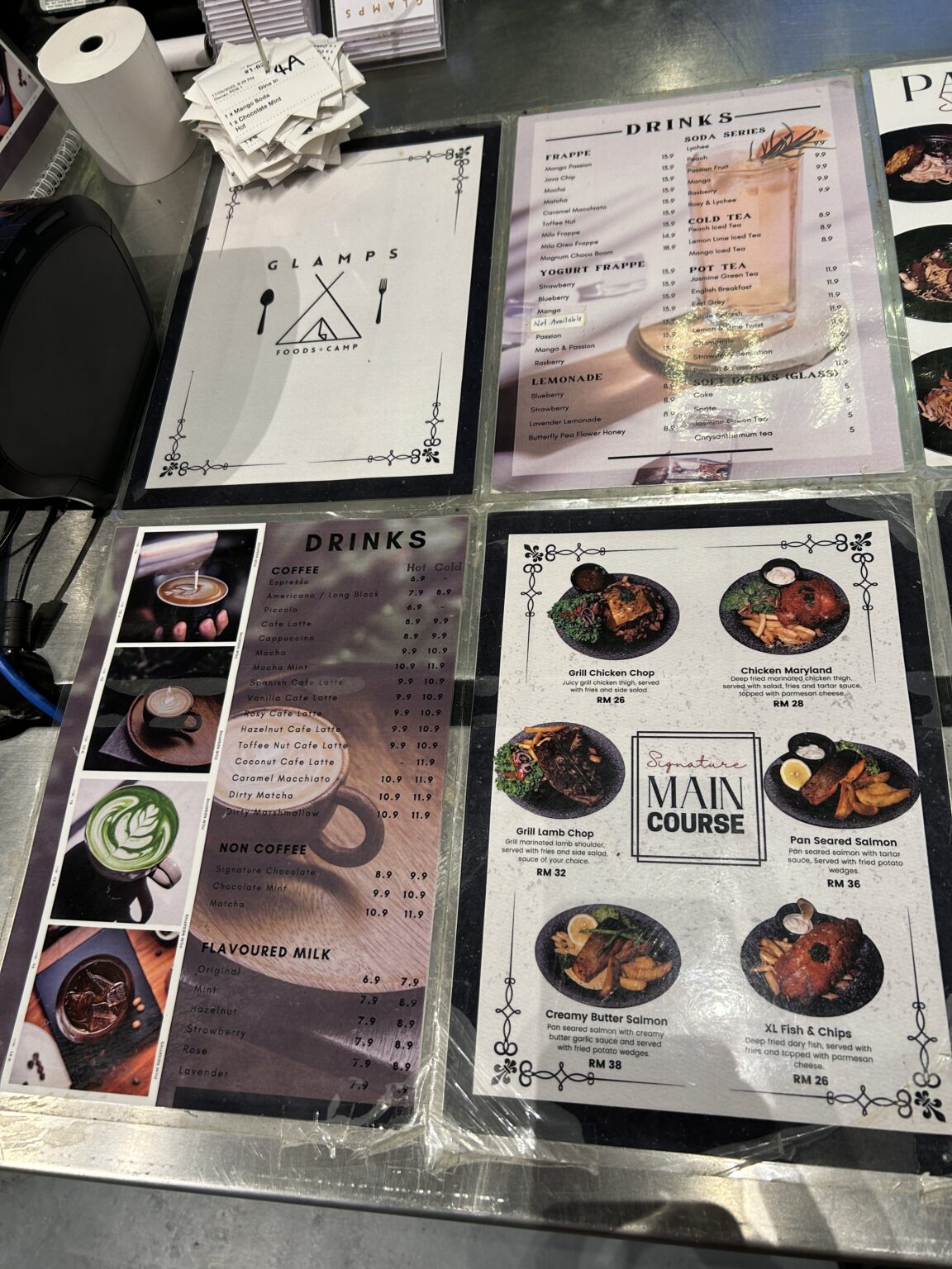 Glamps Cafe Menu Preview in Miri - Miri City Sharing