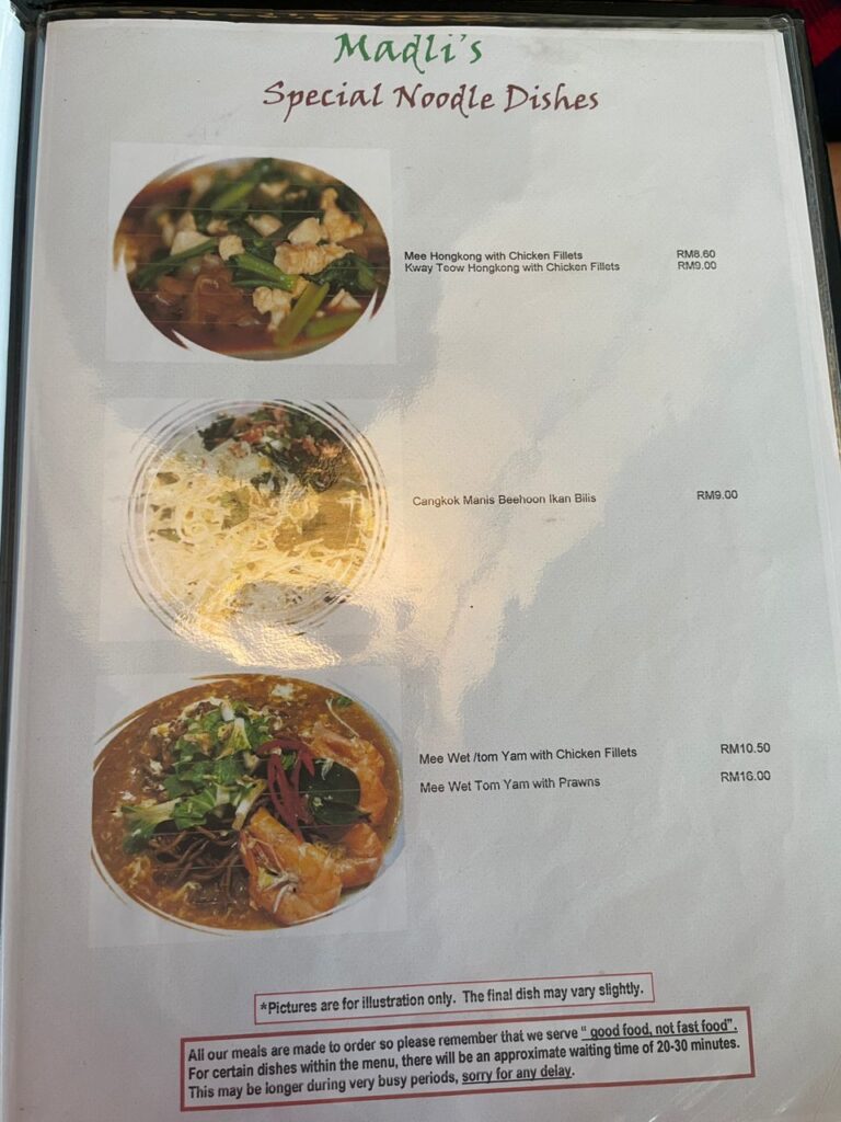 Madli’s Restaurant Menu Preview in Miri City - Miri City Sharing