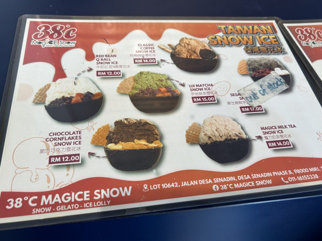 38’C MagICE Snow Menu in Miri City - Miri City Sharing