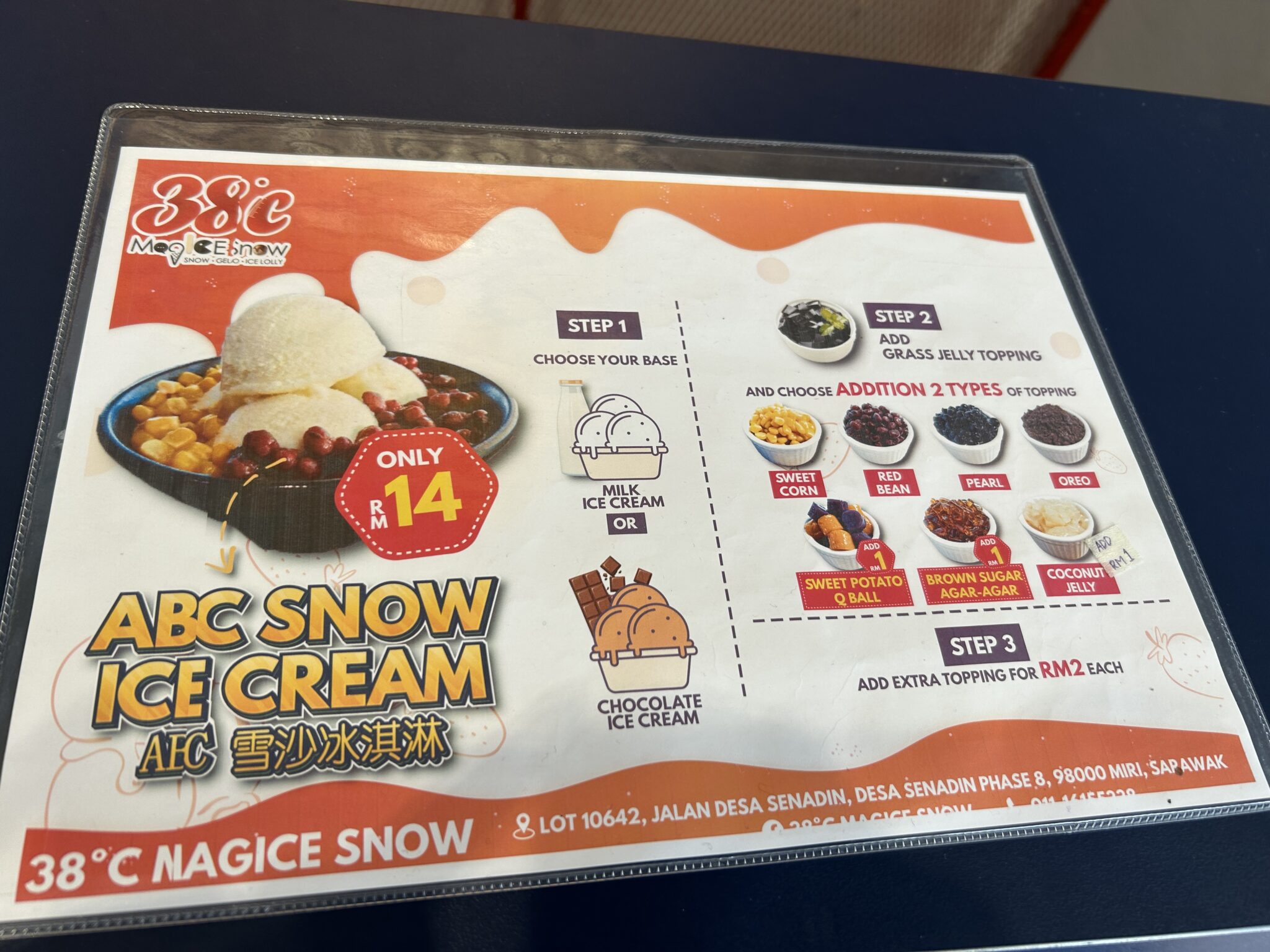 38’C MagICE Snow Menu in Miri City - Miri City Sharing