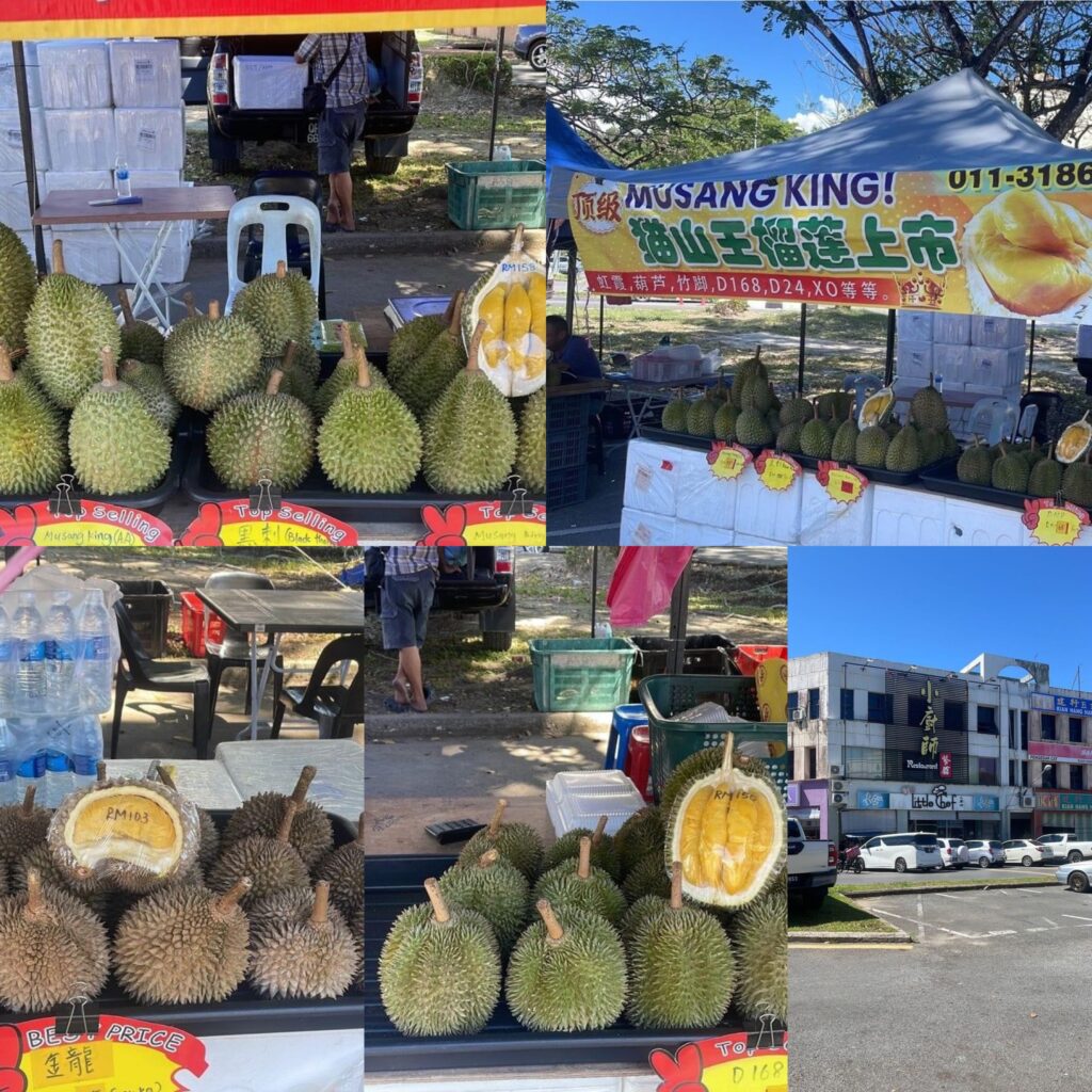 Musang King Durians Stall in Boulevard Miri - Miri City Sharing