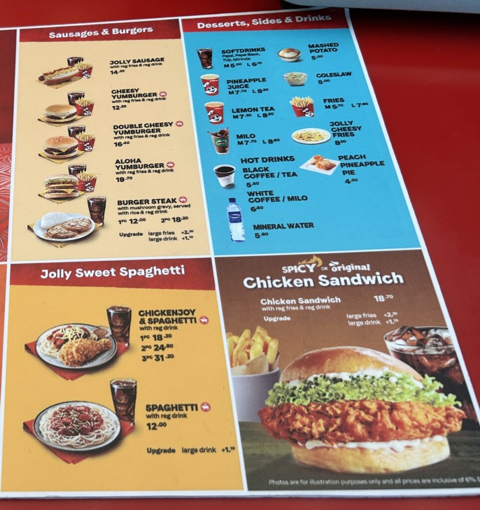 Jolibee Restaurant Menu Preview in KLIA2 - Miri City Sharing