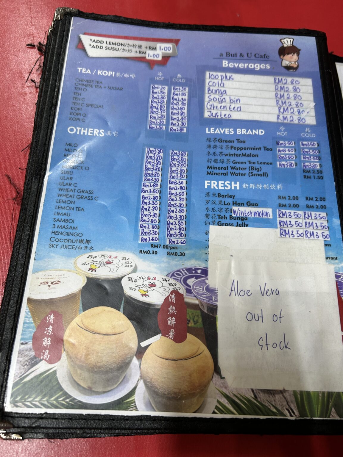 Abui & U Cafe Miri Menu Preview - Miri City Sharing