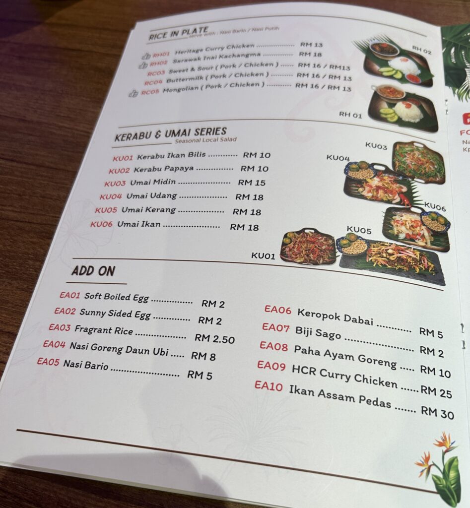 Heritage Cultural Restaurant Miri New Menu - Miri City Sharing