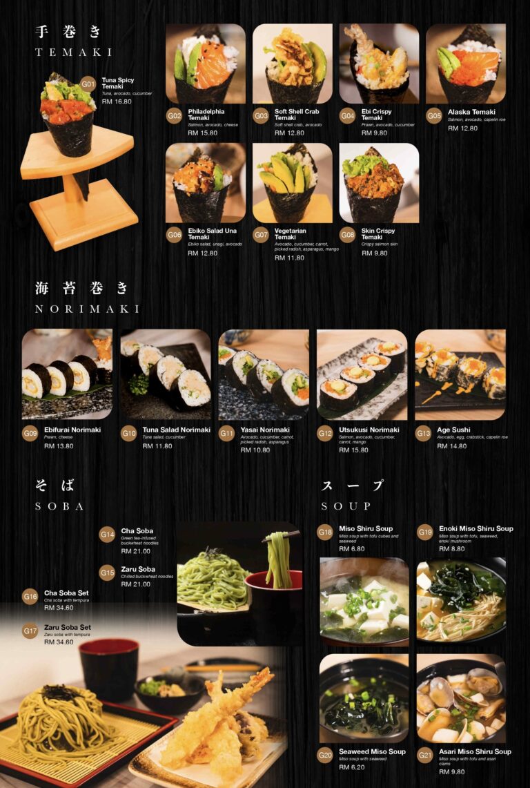ISHI Japanese Restaurant Miri Menu Preview - Miri City Sharing