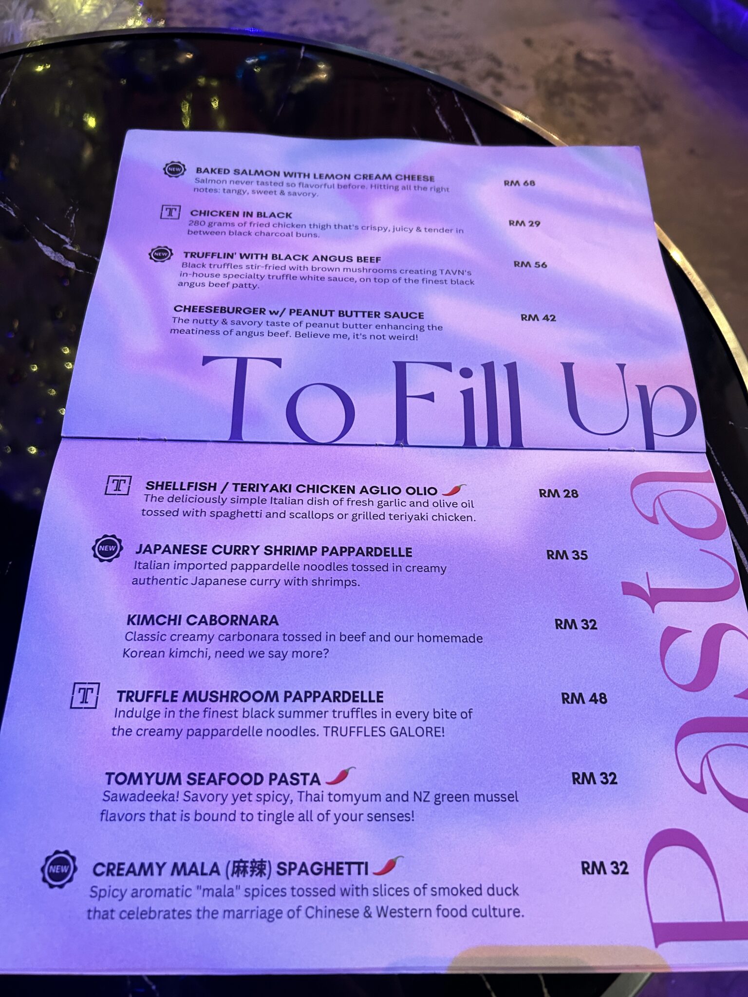 TAVN Gastropub Miri Menu Preview - Miri City Sharing