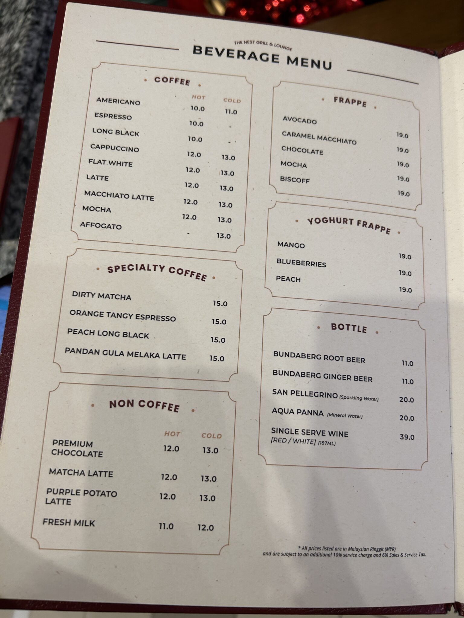 The Nest Cafe Miri Menu Preview - Miri City Sharing