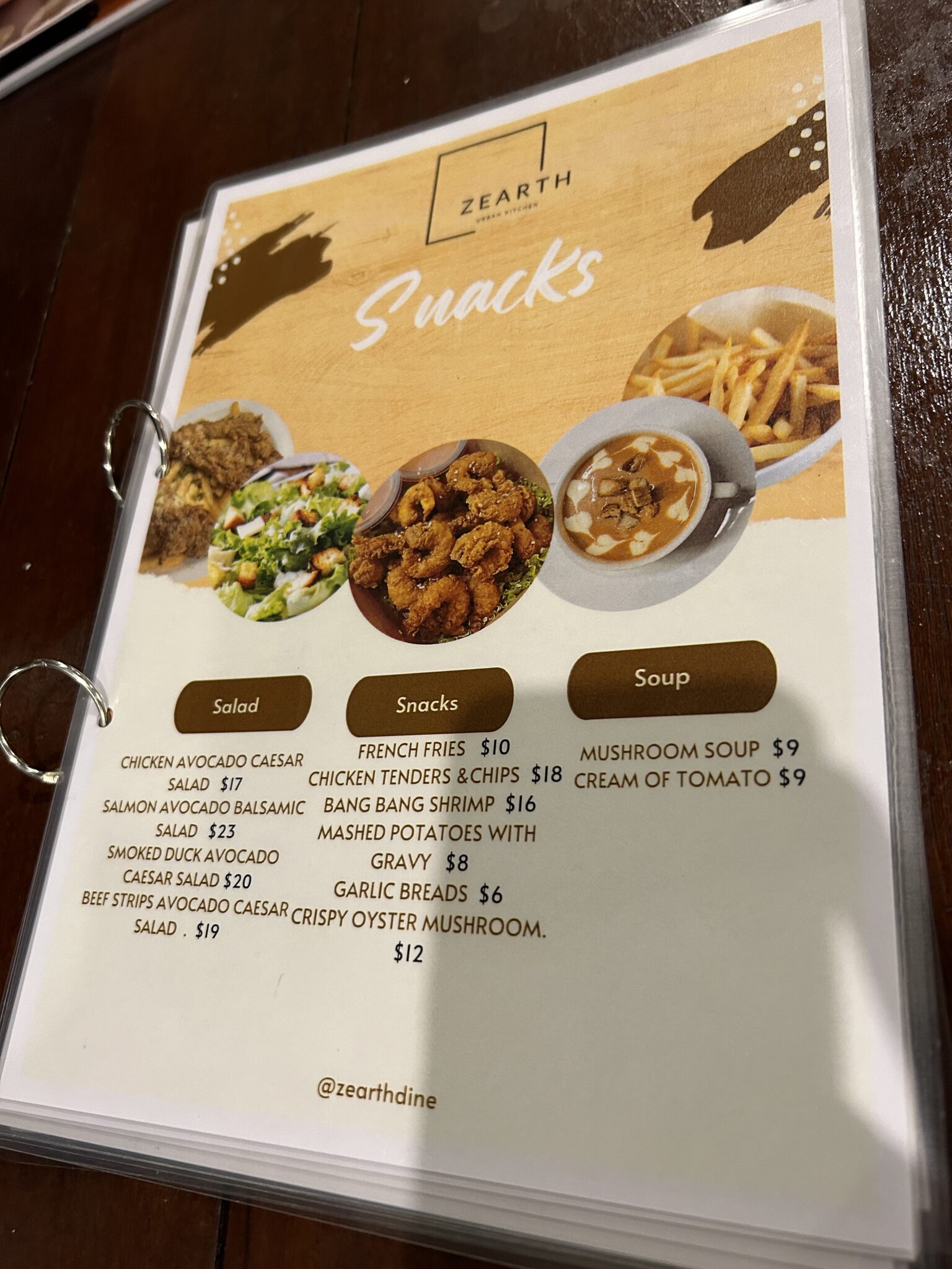 Zearth Urban Kitchen Miri Menu Preview - Miri City Sharing