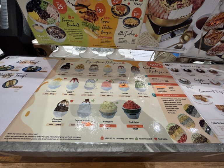 Mykori Dessert Cafe Miri Menu Preview - Miri City Sharing