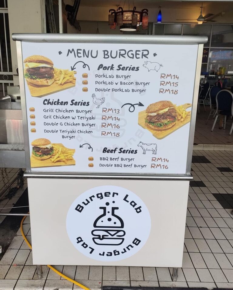 Pork Burgers now in Burger Lab stall Miri - Miri City Sharing