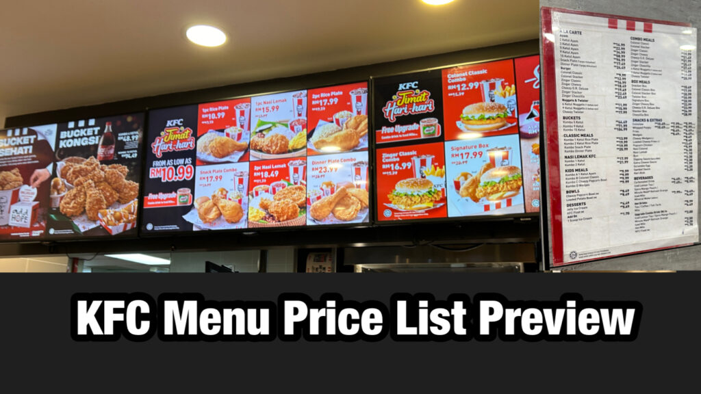 KFC Menu Price List Preview - Miri City Sharing