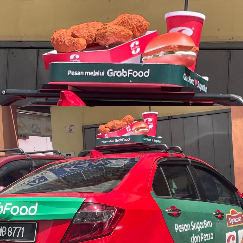Unique Sugarbun Advertising on Grab Car - Miri City Sharing