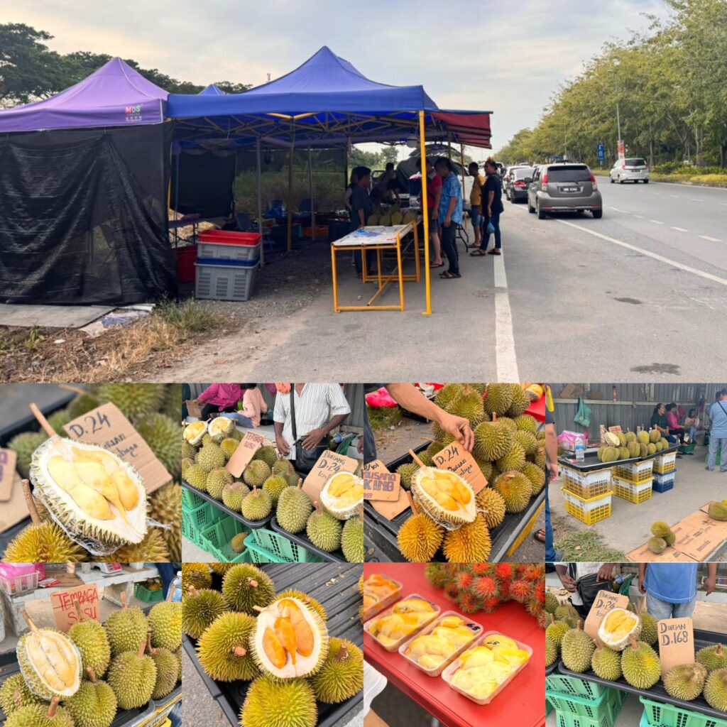 Miri Roadside Durian Stalls - Miri City Sharing