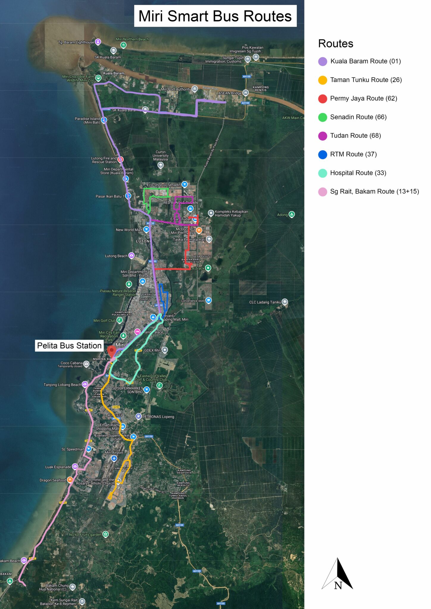 Miri City 14 Free Buses Routes and Schedules - Miri City Sharing