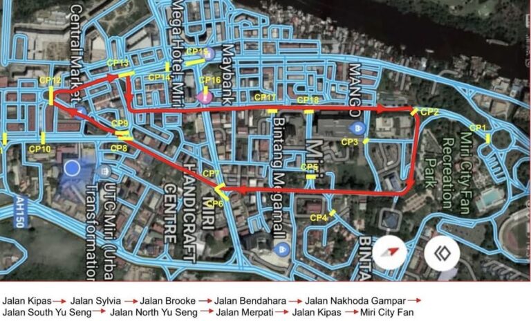 Route Map for Miri City Christmas Parade 2024 - Miri City Sharing