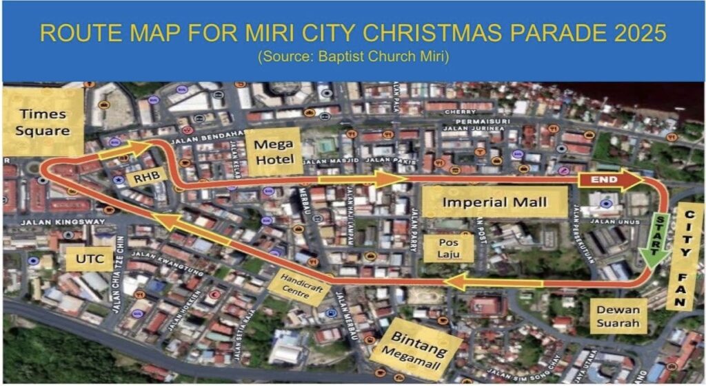 2025 Miri Christmas Parade — Route Map Announced - Miri City Sharing